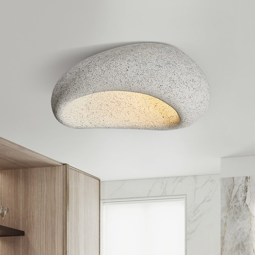 Stone Spots Moon-Shaped LED Wabi-Sabi Flush Mount | Statement Lounge ...